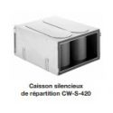 Caisson silencieux de répartition largeur 420 mm, CW-S-420, livré sans plaque de raccordement